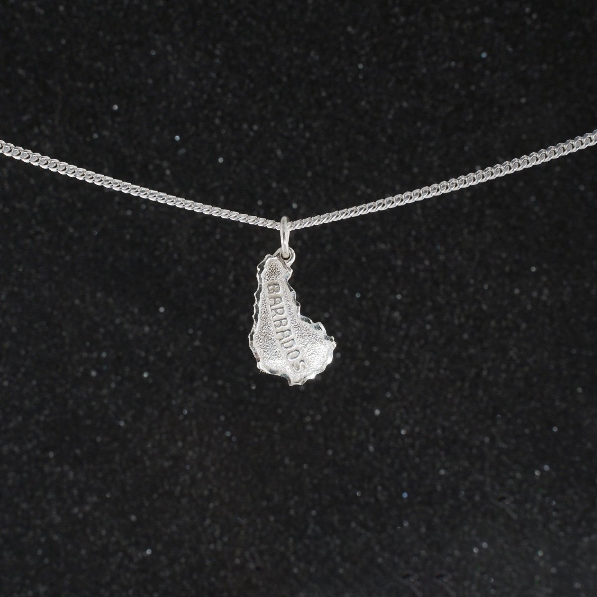 Caribbijou Barbados Map Pendant in 925 Sterling Silver