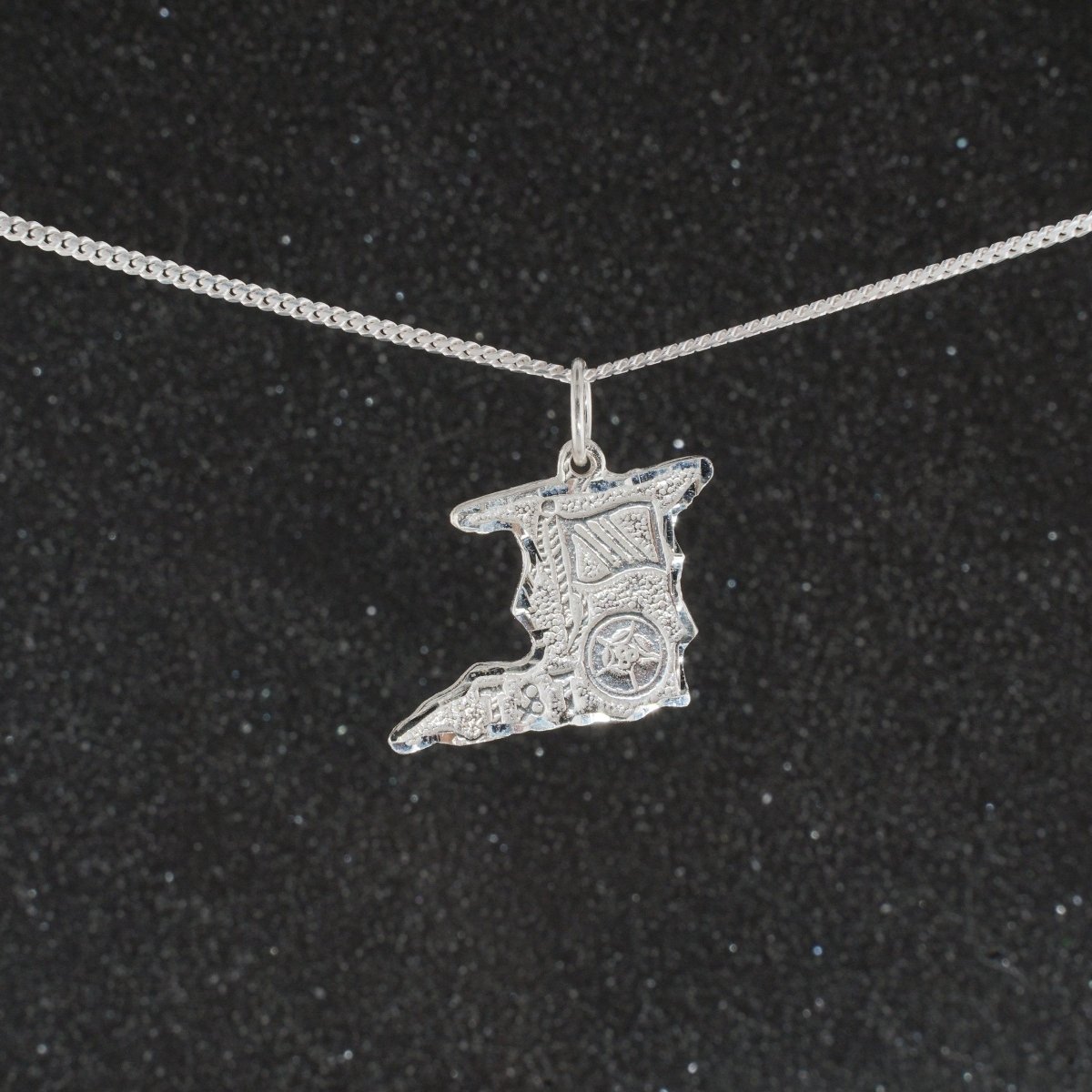 Trinidad Map Pendant in 925 Sterling Silver