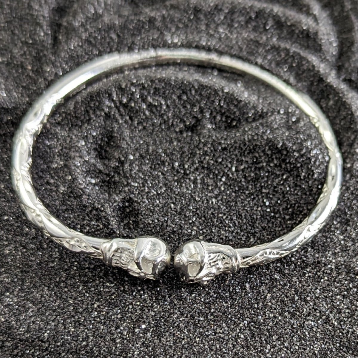Skull Bangle Sterling Silver – Caribbijou Island Jewellery